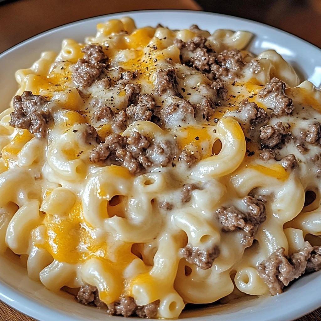 Tender Ranch Beef & Cheddar Macaroni Melt - feastofsavory.com
