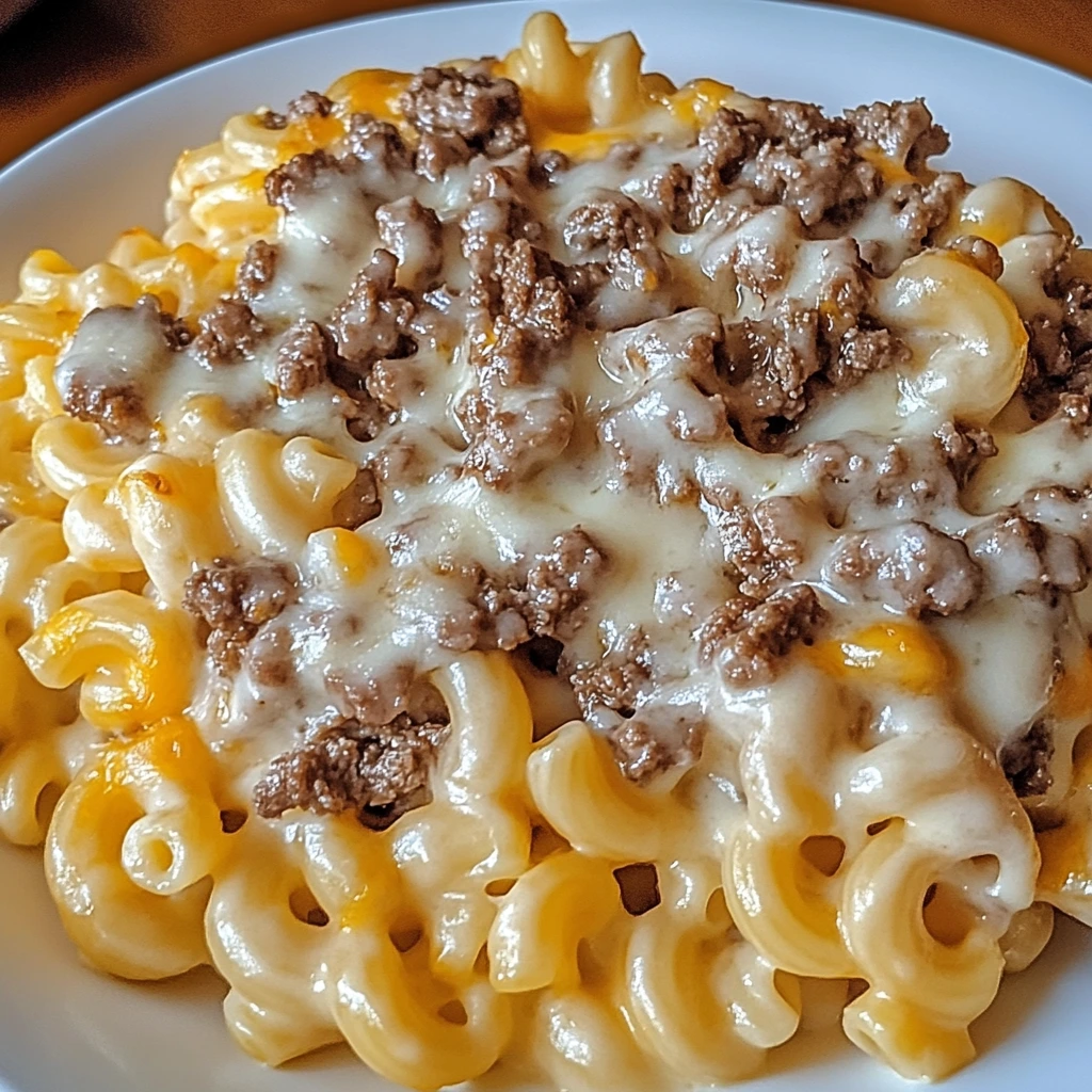 Tender Ranch Beef & Cheddar Macaroni Melt - feastofsavory.com